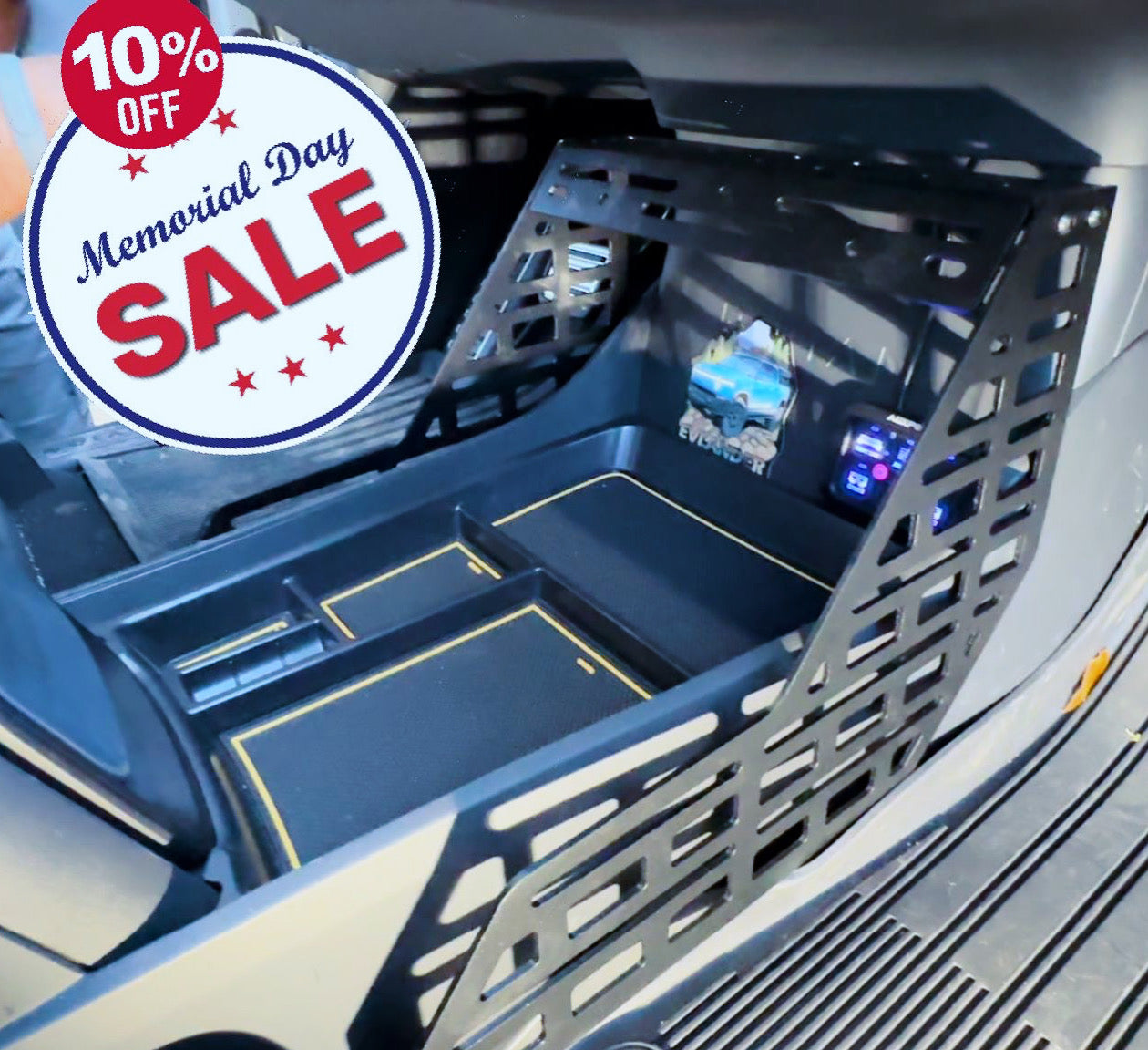 Rivian R1T/R1S center console molle cage – Electrified Overland